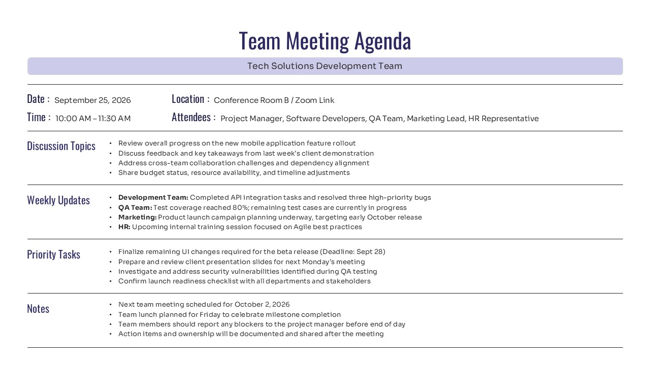 Business Meeting Schedule Infographics - Winslides