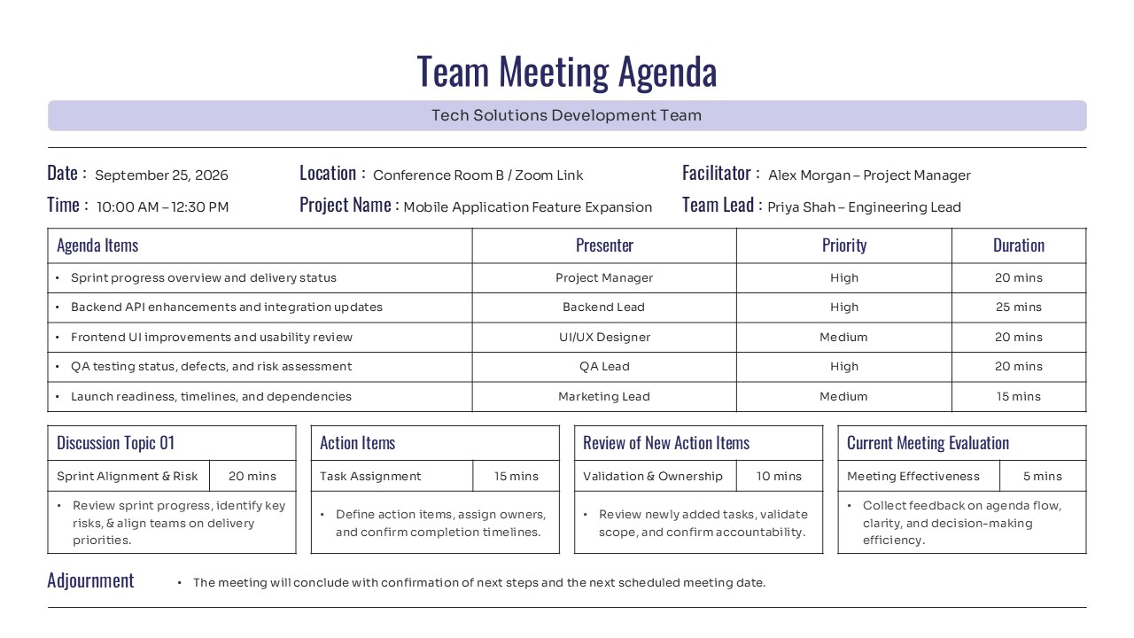 Corporate Meeting Planner Templates - Winslides
