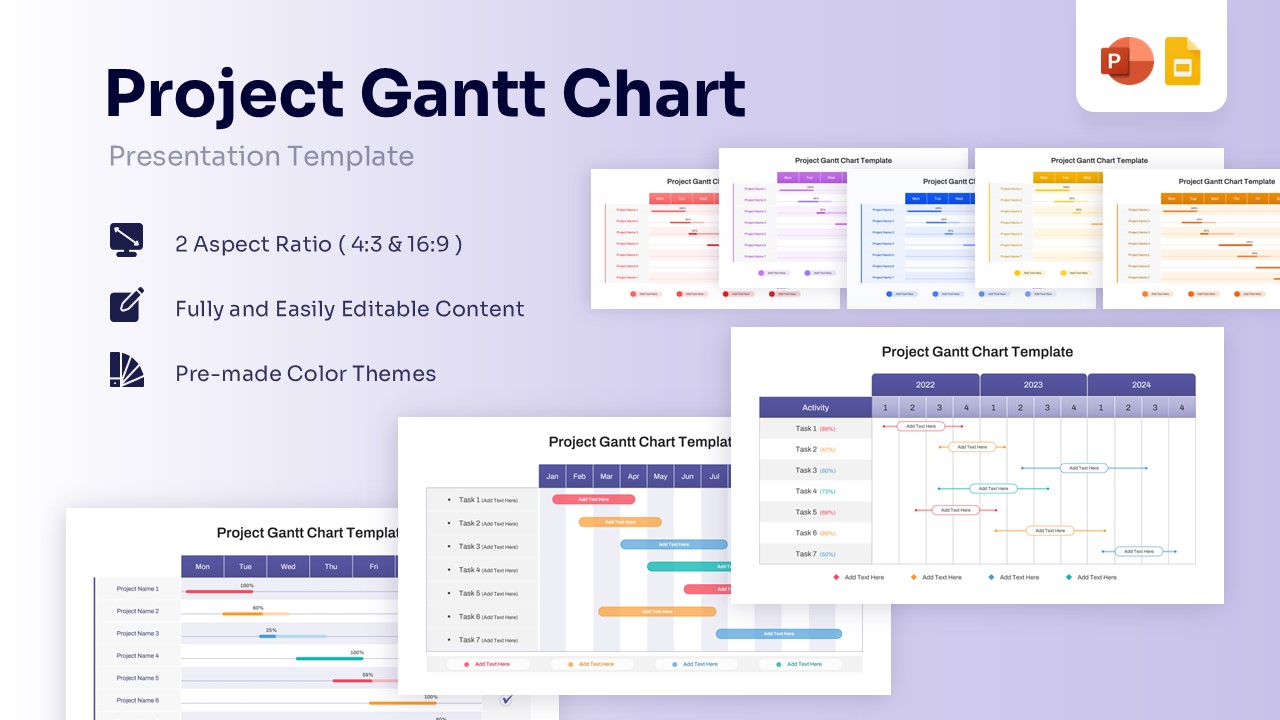 Project Gantt Chart Template PowerPoint and Google Slides - Winslides